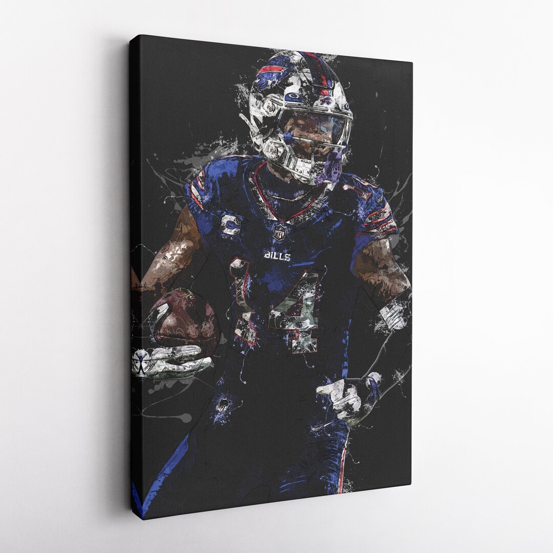 Stefon Diggs Painting Buffalo Bills NFL Hand Made Poster Canvas Print ...