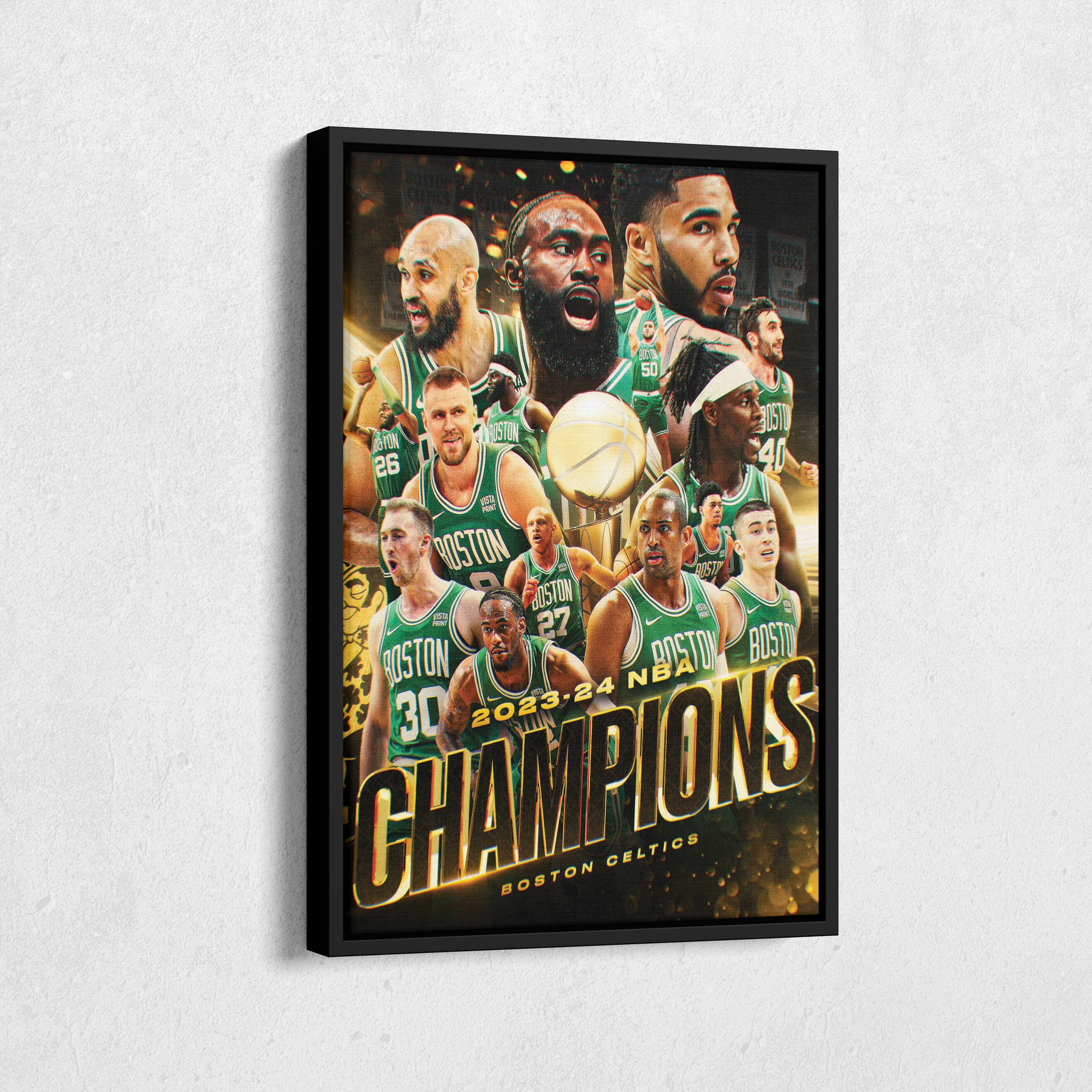Boston Celtics 2024 NBA Championship Canvas Wall Art Home Decor Framed ...
