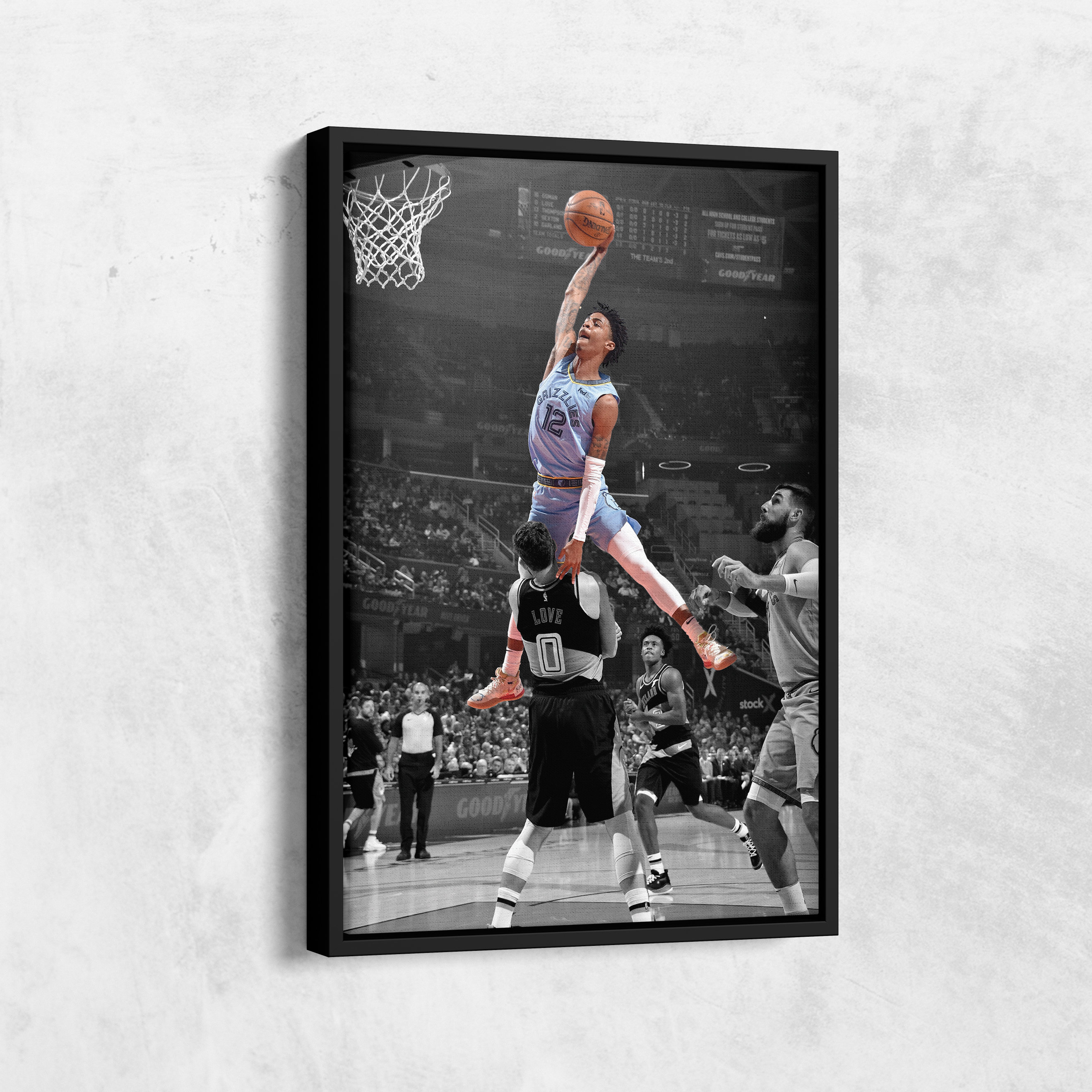 Ja Morant Dunk Attempt Over Kevin Love Poster Memphis Grizzlies ...