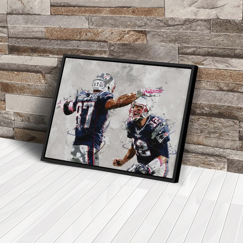 Tom Brady Rob Gronkowski Poster, New England Patriots, Canvas Print ...