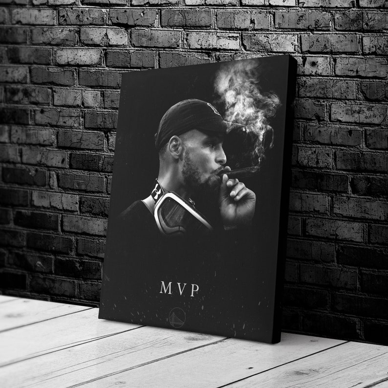 Stephen Curry Smoking a Cigar Poster Golden State Warriors NBA Hand ...