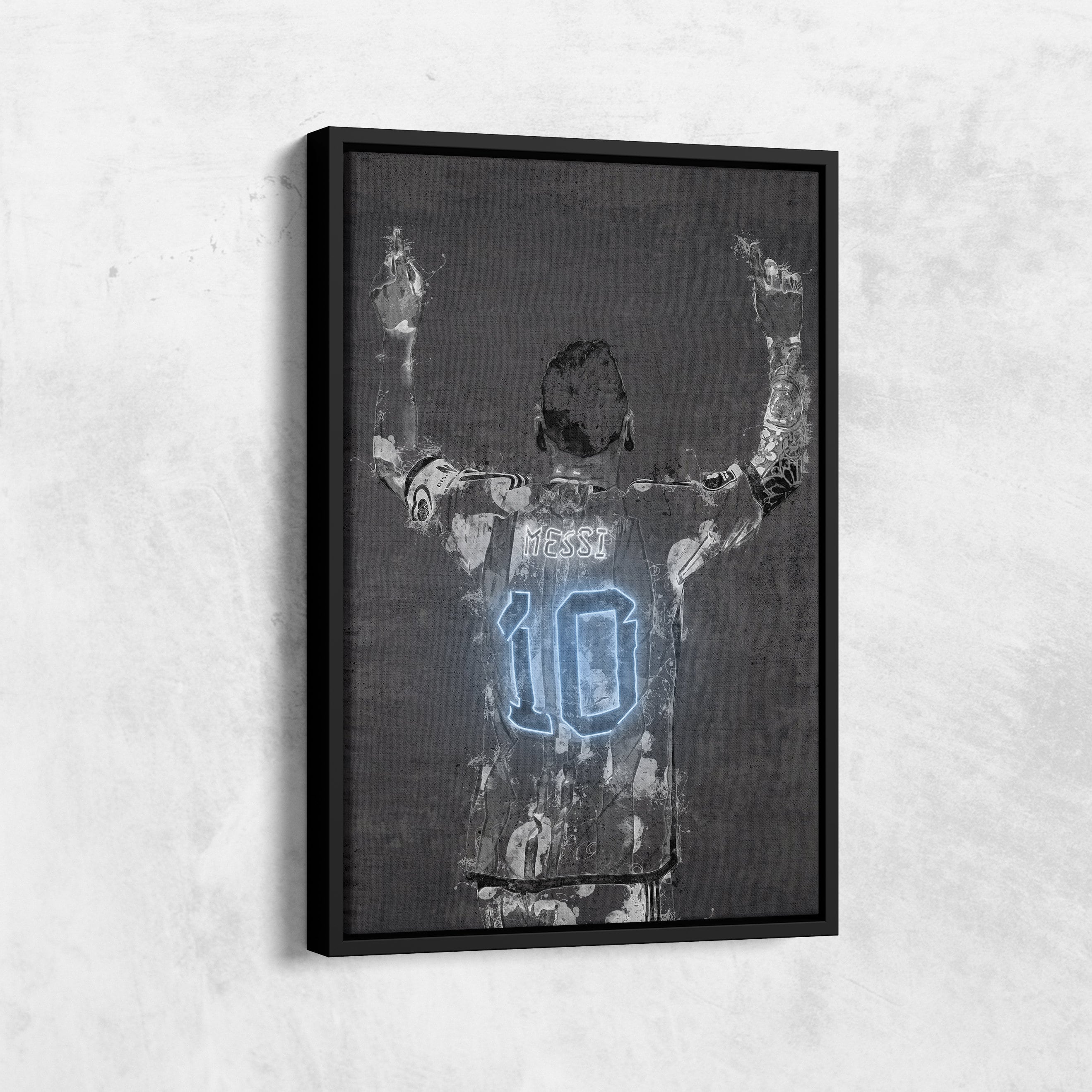 Lionel Messi Poster Neon Effect Argentina Soccer Hand Made Poster ...