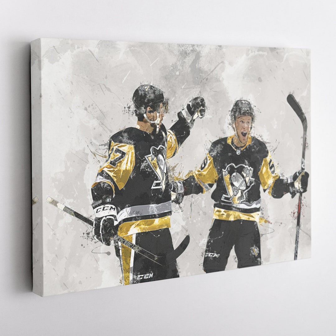 Sidney Crosby Jake Guentzel Poster, Pittsburgh Penguins, Canvas Print ...