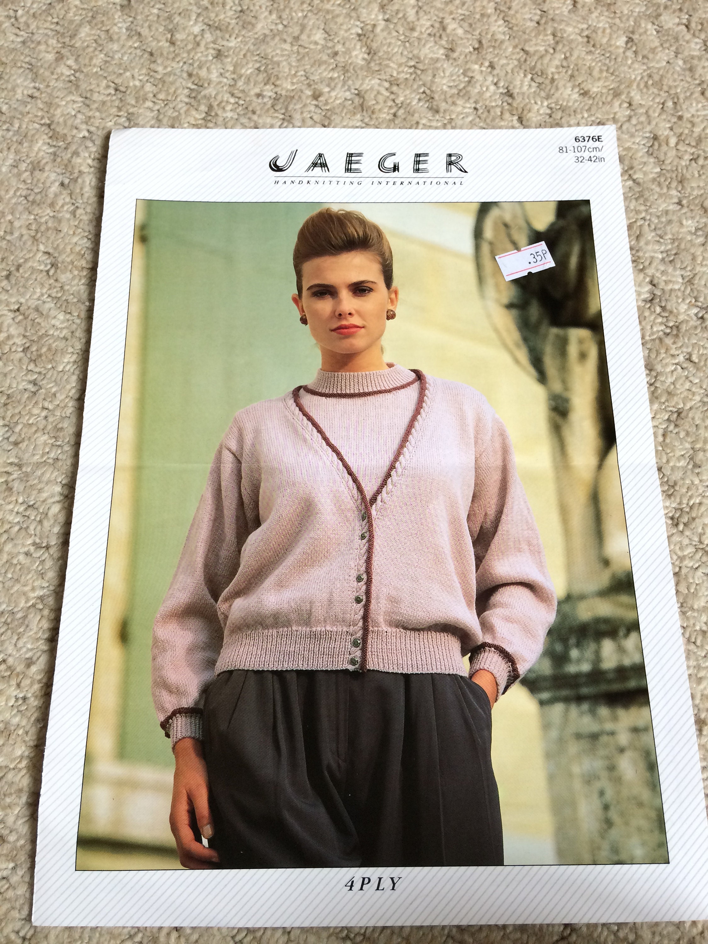 Jaeger 4-ply Twin Set Knitting Pattern 6376E 32-42 Inches - Etsy