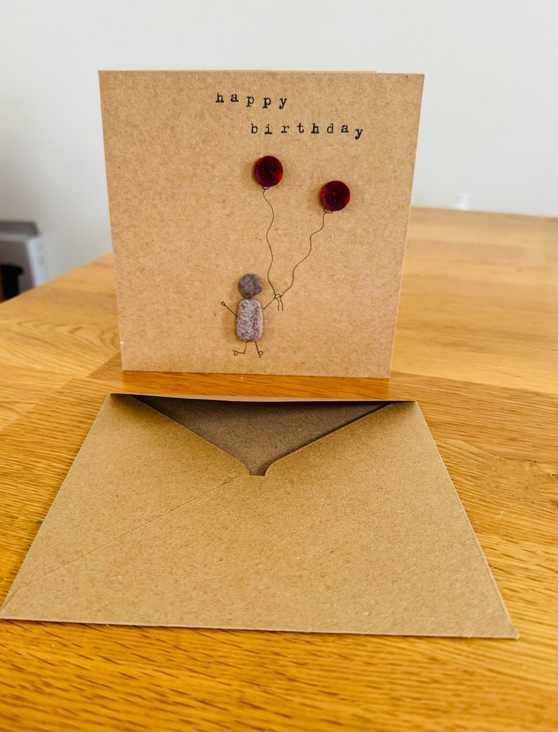 Personalised Pebble Art Birthday Card - Etsy