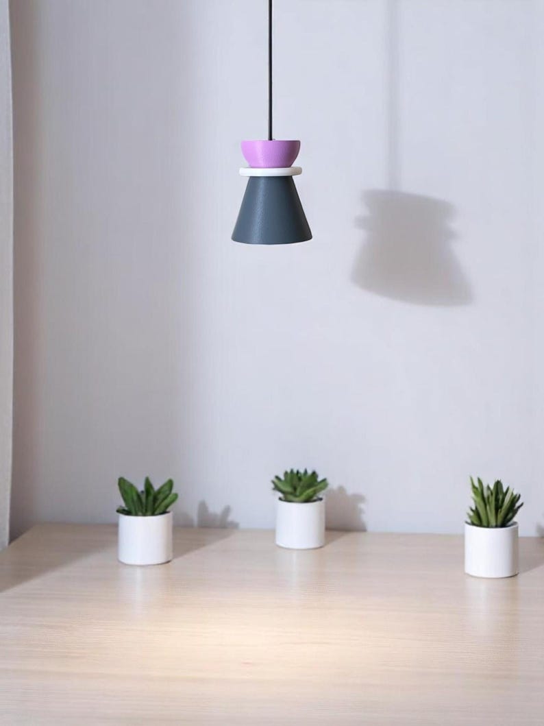 Modern Pastel Pendant Light: 3D Printed Hanging Lampshade - Etsy