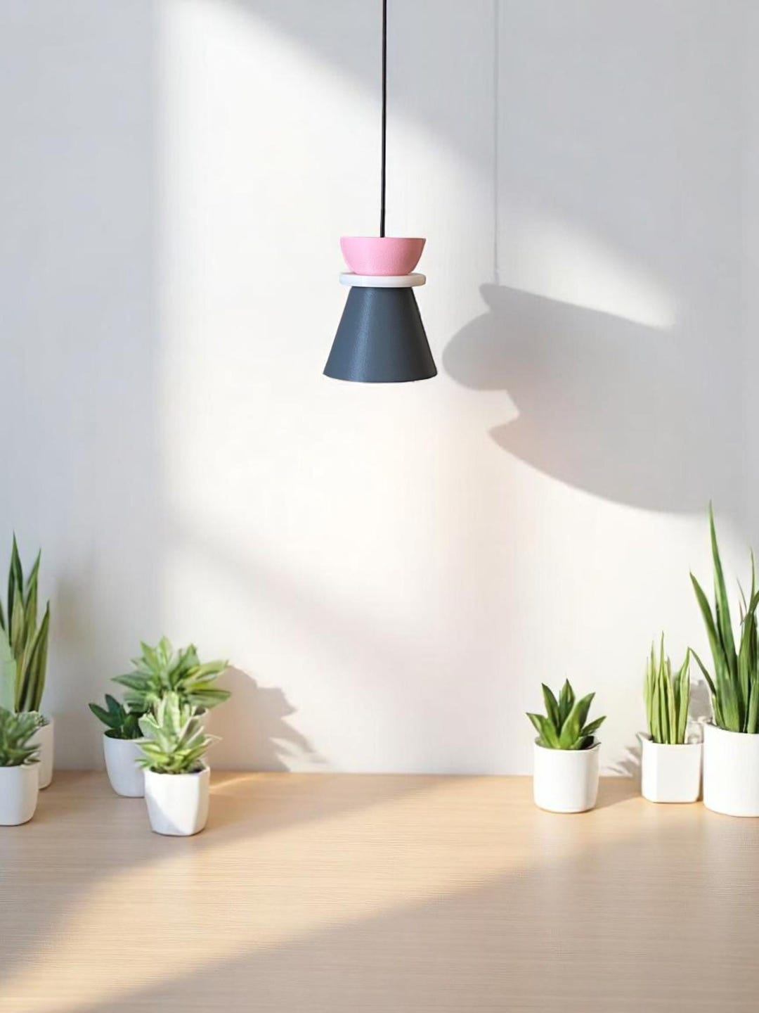 Modern Pastel Pendant Light: 3D Printed Hanging Lampshade - Etsy