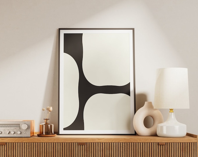 Minimalist Print, Minimalist Printable Art, Black and White Abstract ...