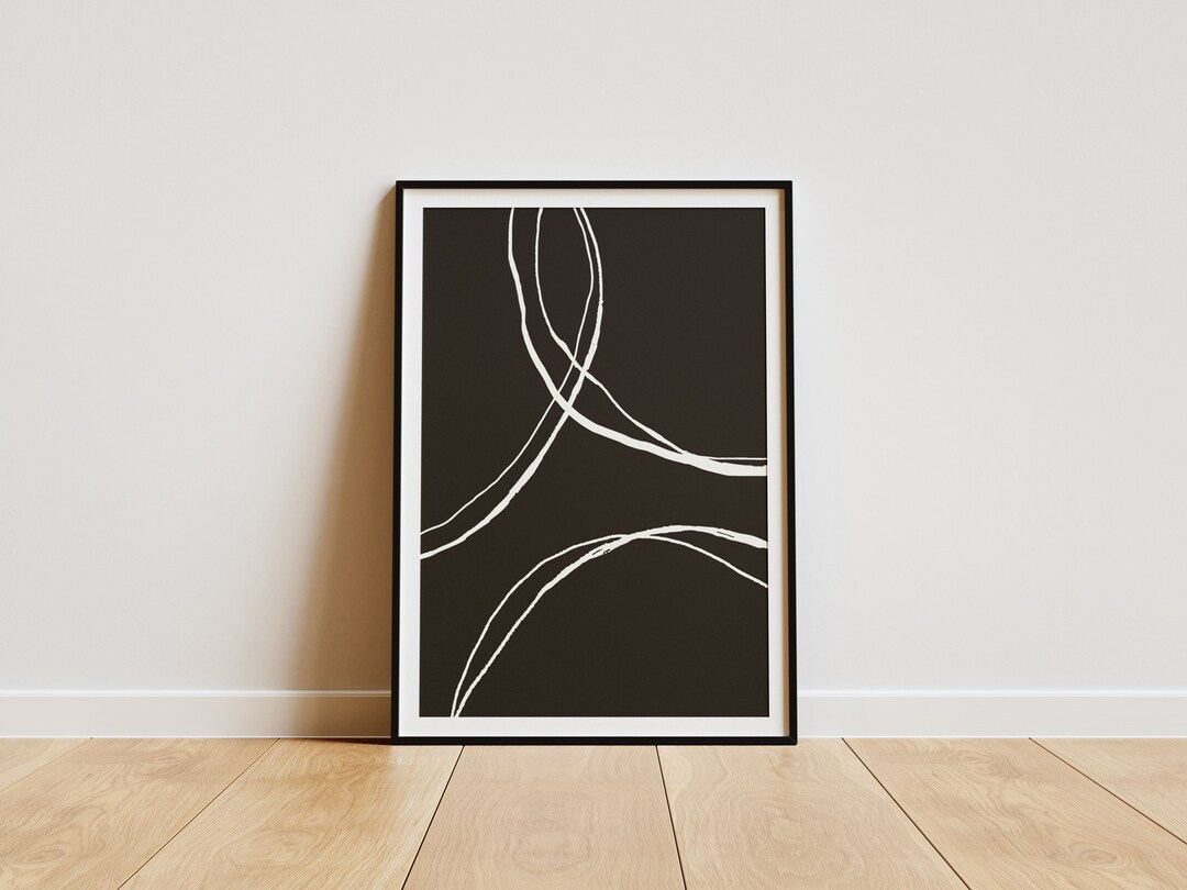 Minimal Black and White Wall Art, Abstract Line Art, Modern Wall Art ...