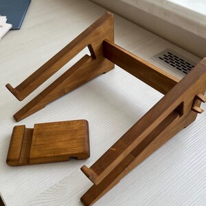 Wooden Gadget Stand Set - Stylish and Durable Design - Ergonomic Desk ...