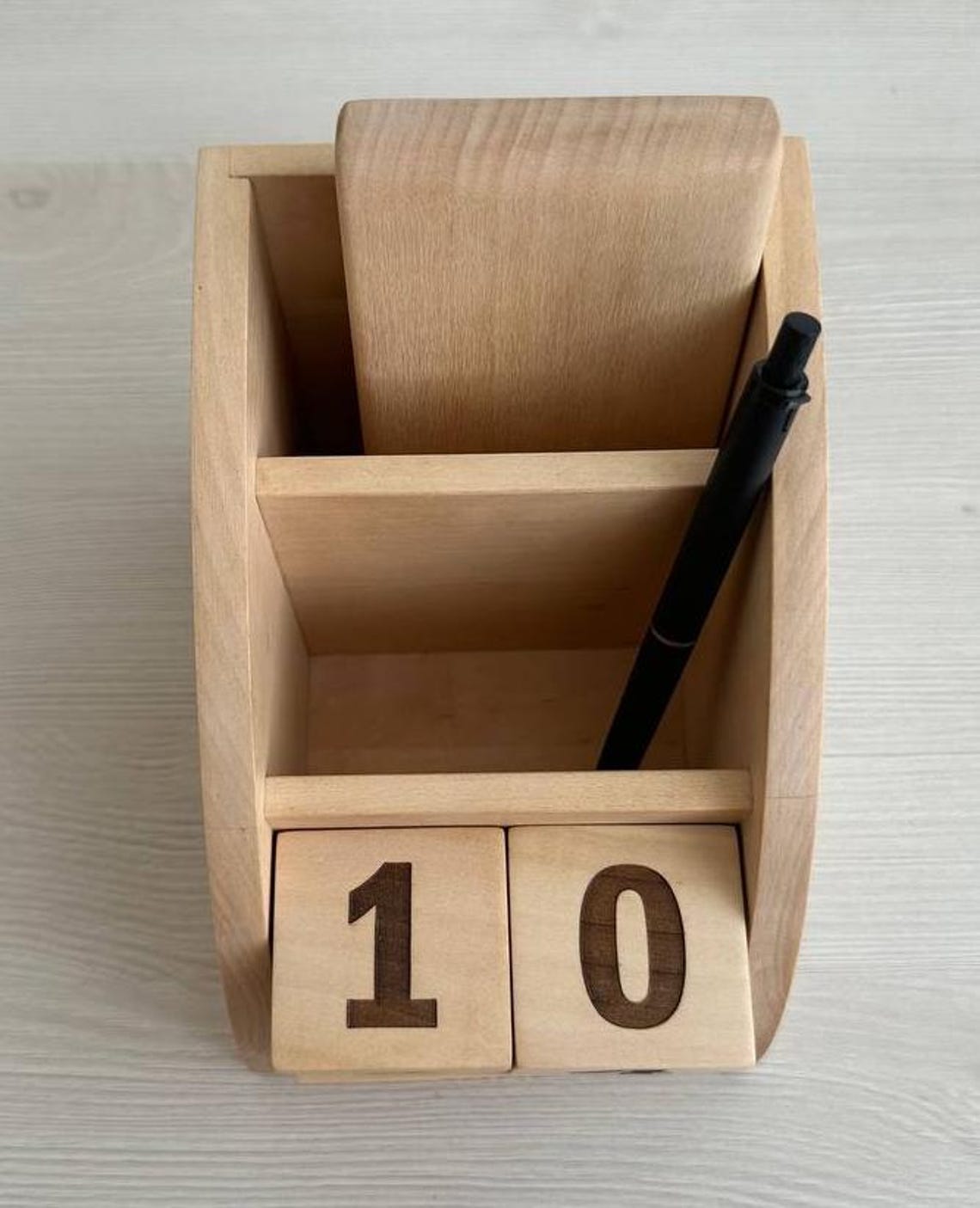 Desktop Wooden Organizer - Custom Perpetual Calendar - Engraved Wooden ...