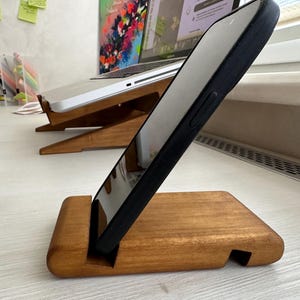 Wooden Gadget Stand Set - Stylish and Durable Design - Ergonomic Desk ...