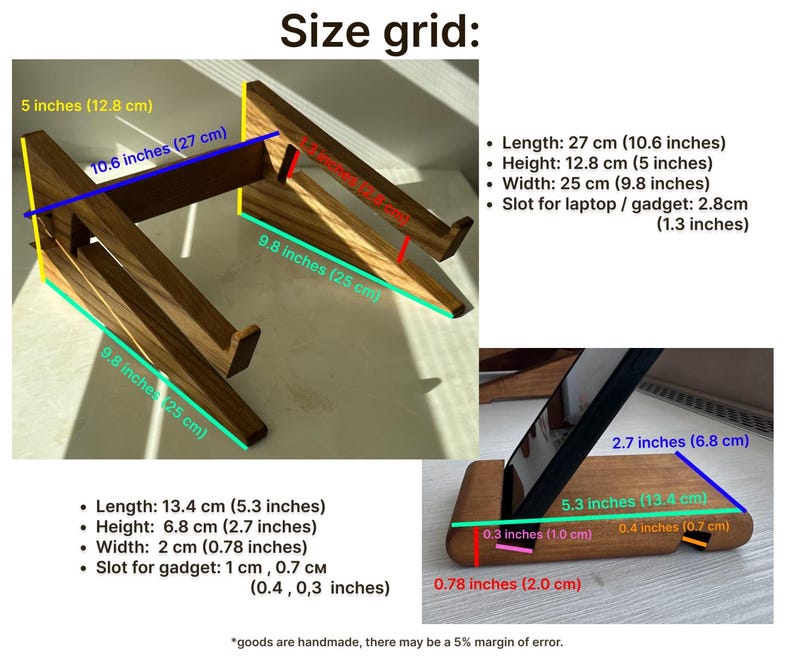 Wooden Laptop Stand & Phone Holder Set: Ergonomic Desk Riser - Etsy