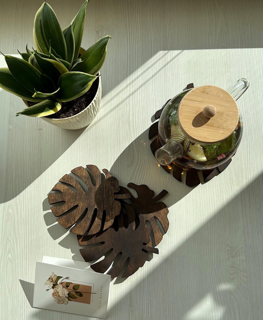 Wooden Cup Holder, Handmade Cup Holder, Kitchen Hot Plate Holder ...