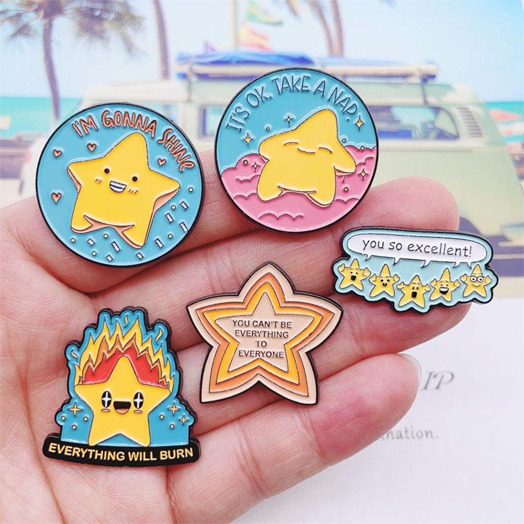 Cute Five-pointed Star Enamel Pin | Creative Badge Pin | Lapel Pin ...