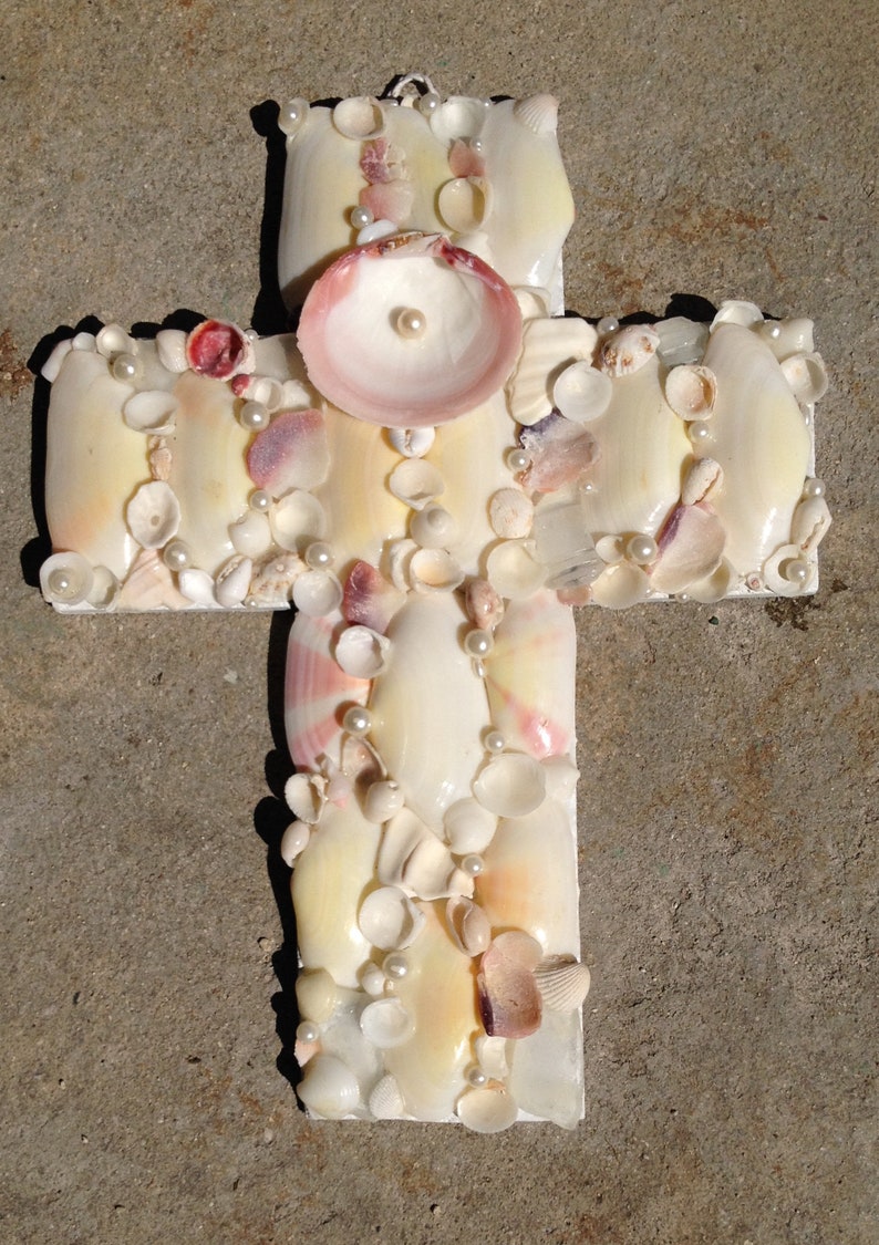 Sasha Shell Cross, Beach, Shells, Pink Shells - Etsy