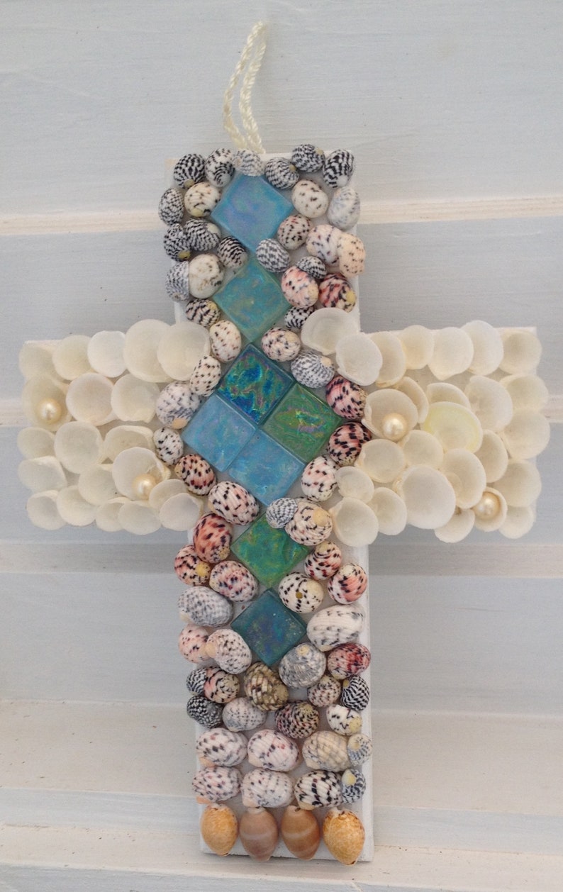 Ocean Spray Shell Cross, Beach, Shells, Beach Decor, Nautical Decor - Etsy