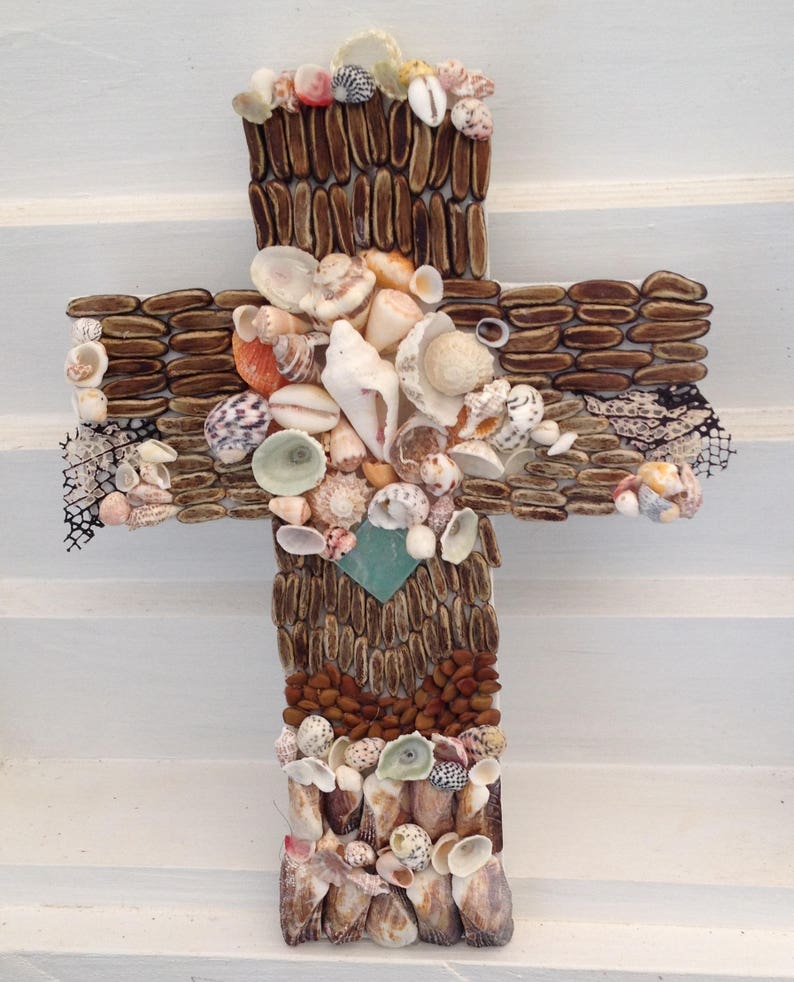 Ida Shell Cross, Beach, Shells, Brown Shells, Seeds, Pods - Etsy