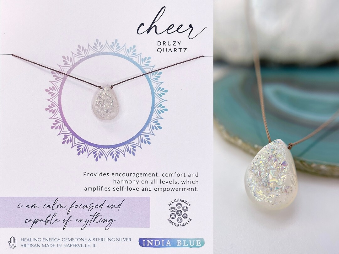 Snowflake Quartz Druzy Crystal Necklace Real Healing Stone on - Etsy