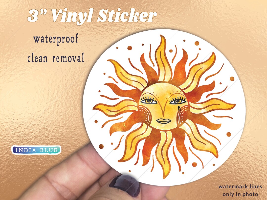 Sun Sticker Sun Goddess Vinyl Sticker Watercolor Aesthetic - Etsy