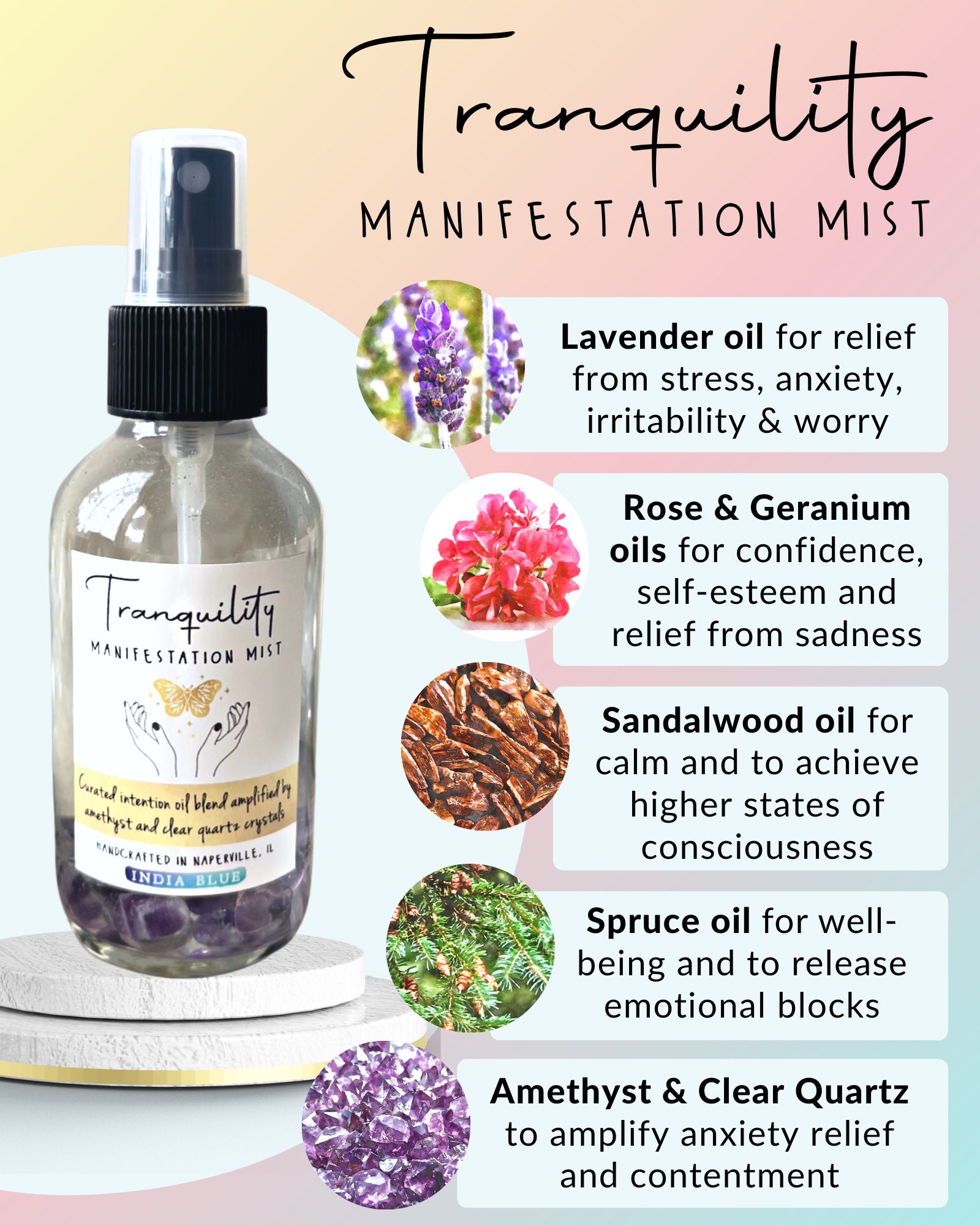 Crystal Love Spray, Anti Anxiety Aromatherapy, Money Manifestation Mist ...