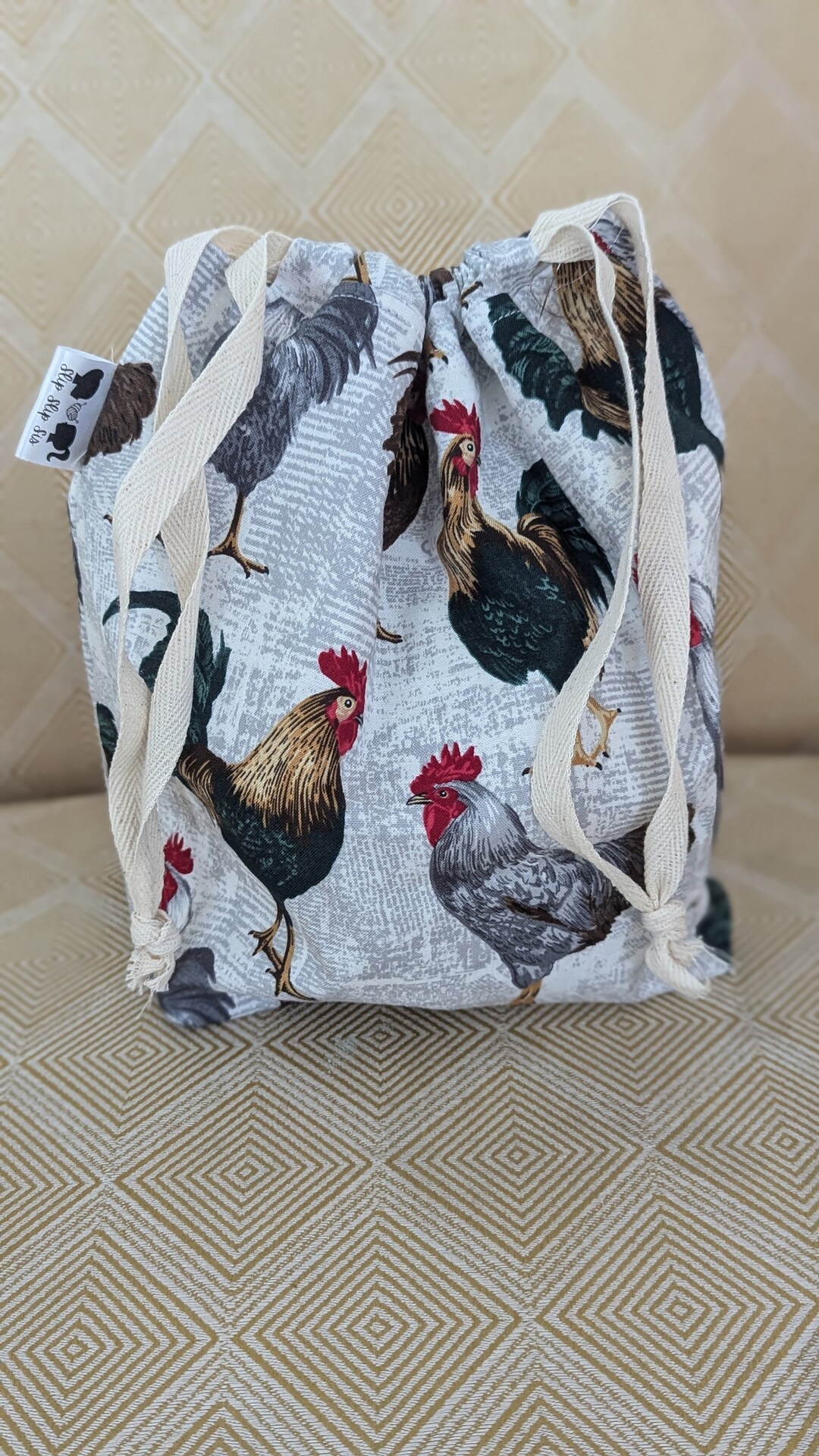 Rooster Yarn Cozy and Project Bag - Etsy
