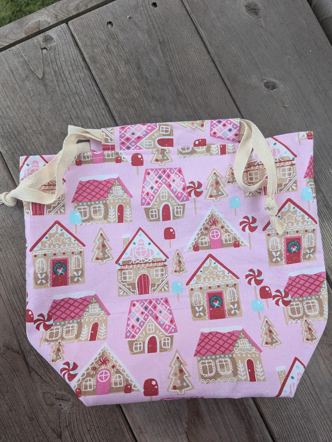 Pink Gingerbread Yarn Cozy and Project Bags - Etsy