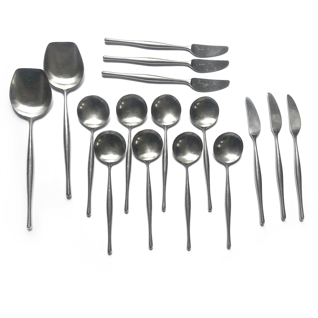 H.E. Lauffer Design 3 Stainless Flatware: Mid Century Modern Spoons ...