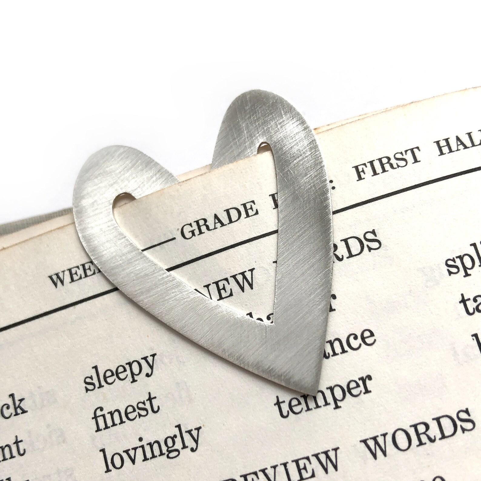 Sterling Silver Heart Love Bookmark Bookworm Book Lover Book Mark - Etsy