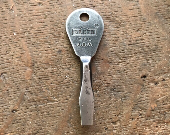 Vintage Proto Tools Flathead Pocket Screwdriver Key Chain Advertising ...