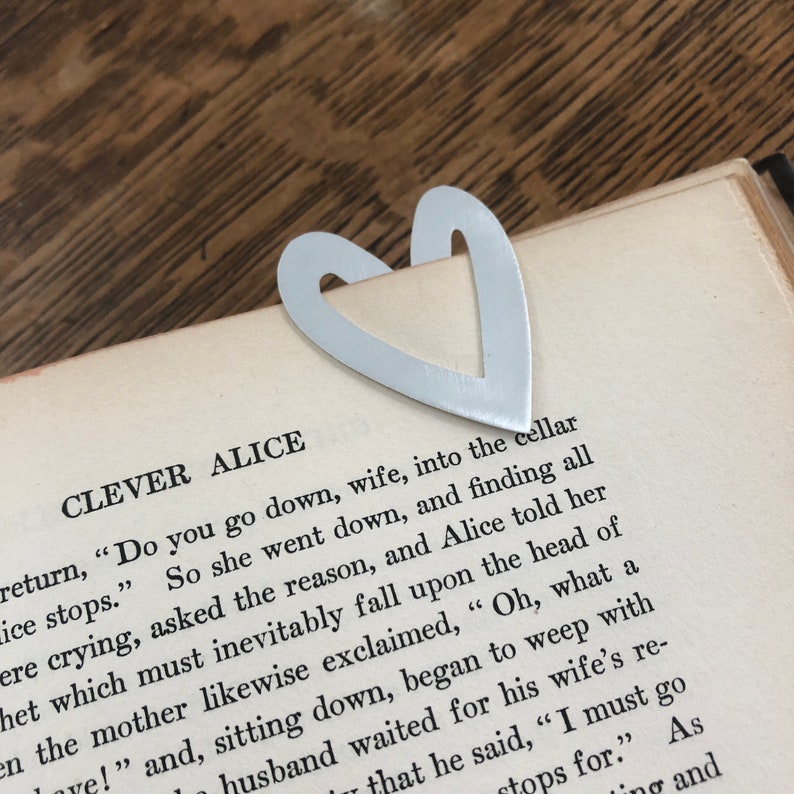 Sterling Silver Heart Love Bookmark Bookworm Book Lover Book Mark - Etsy
