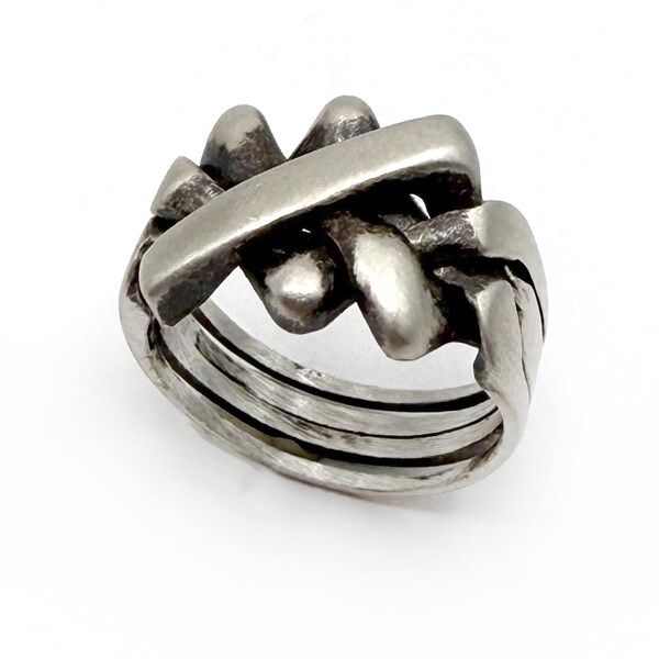 Silver Puzzle Ring - Etsy