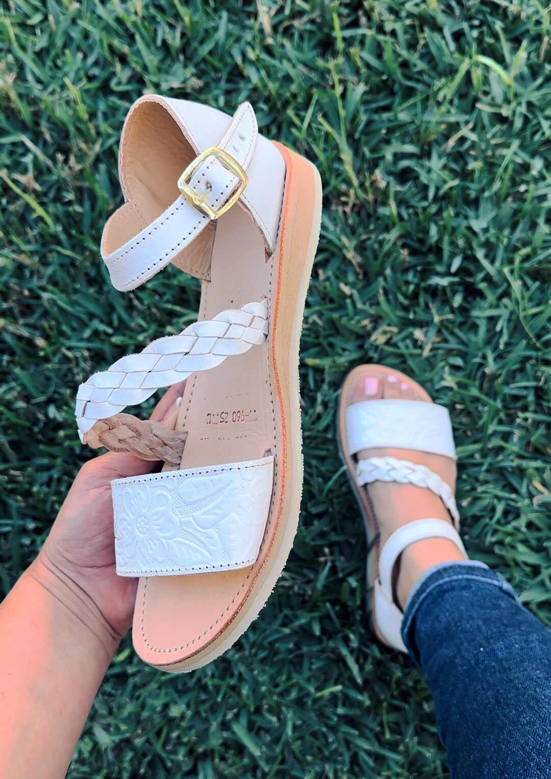 Hand Tooled Sandal, Boho-hippie Vintage, Huarache Sandal, Mexican Style ...