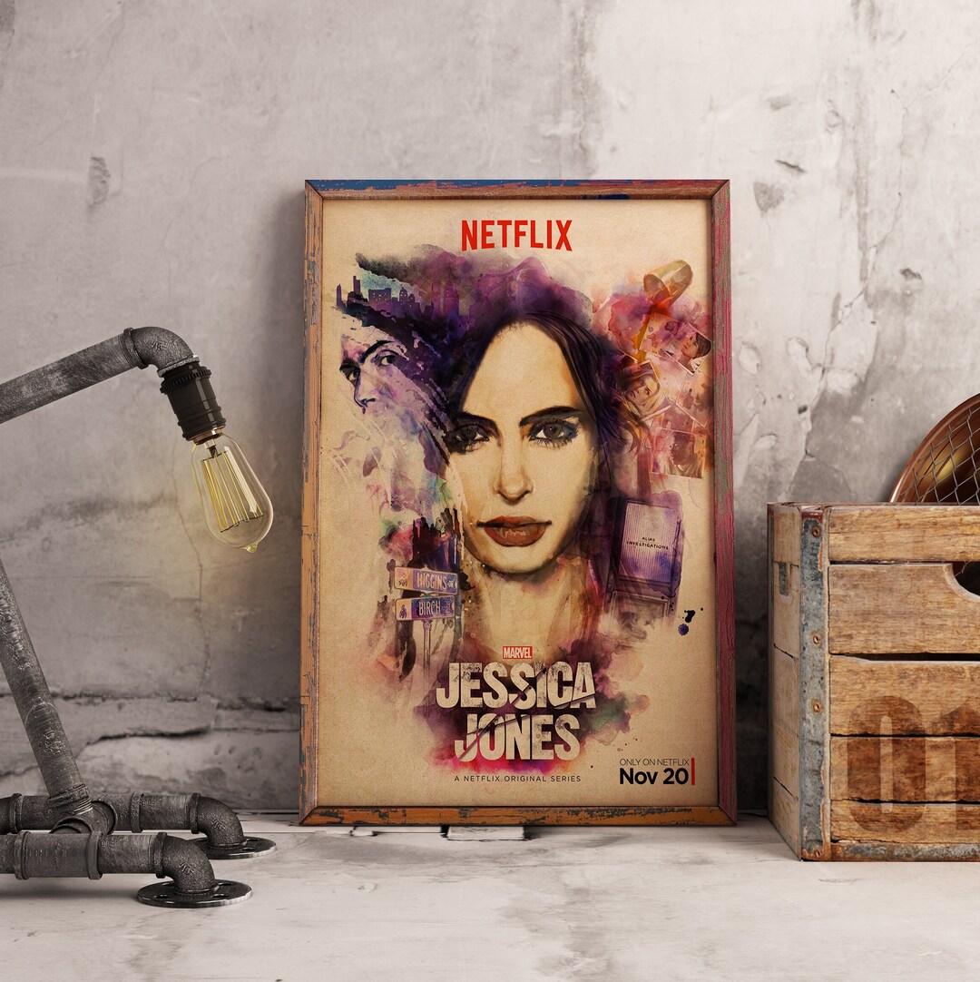 Jessica Jones TV Series Poster, Superhero Wall Art, Rolled Kraft Paper ...