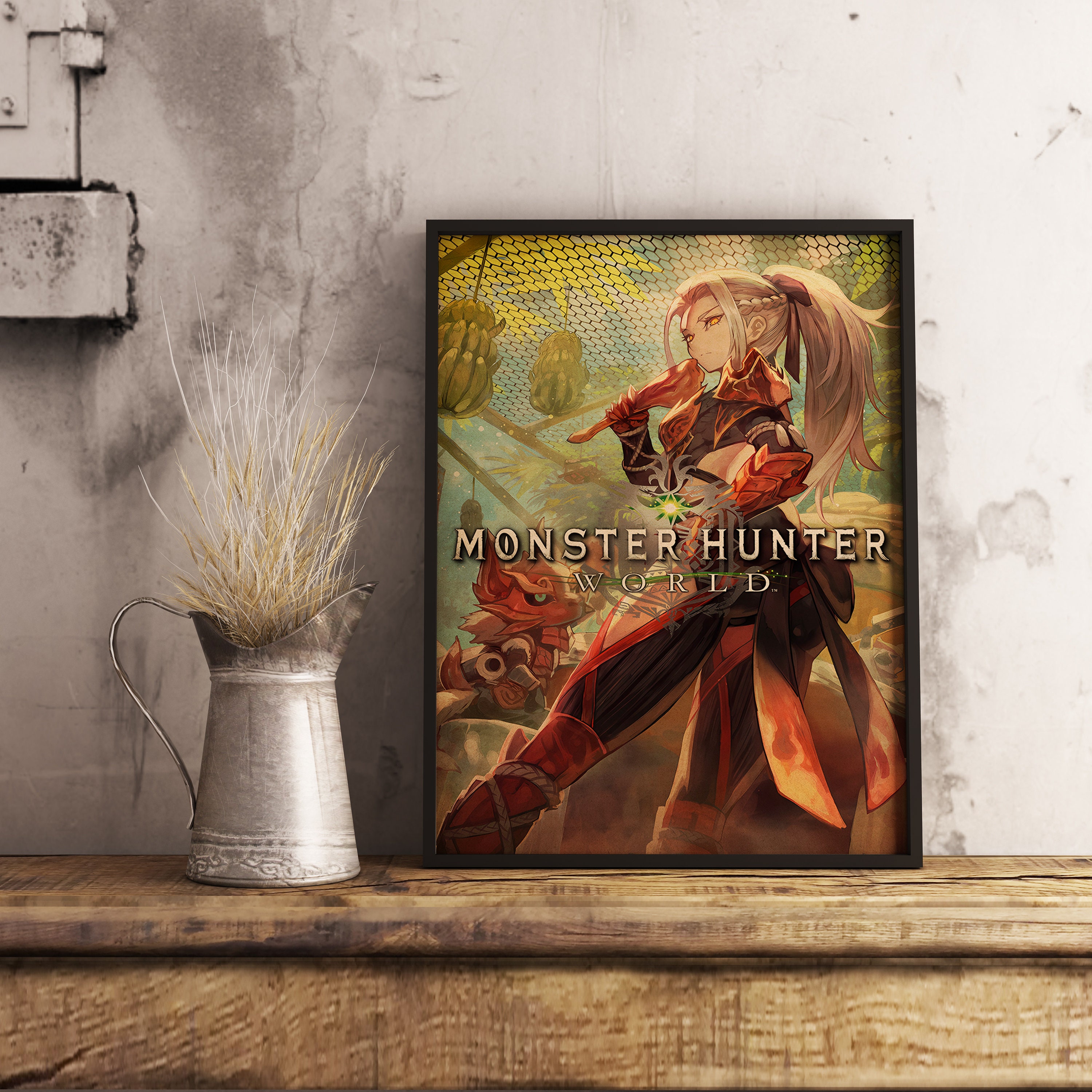 Monster Hunter World Poster, Epic Video Game Art Print, Fantasy ...