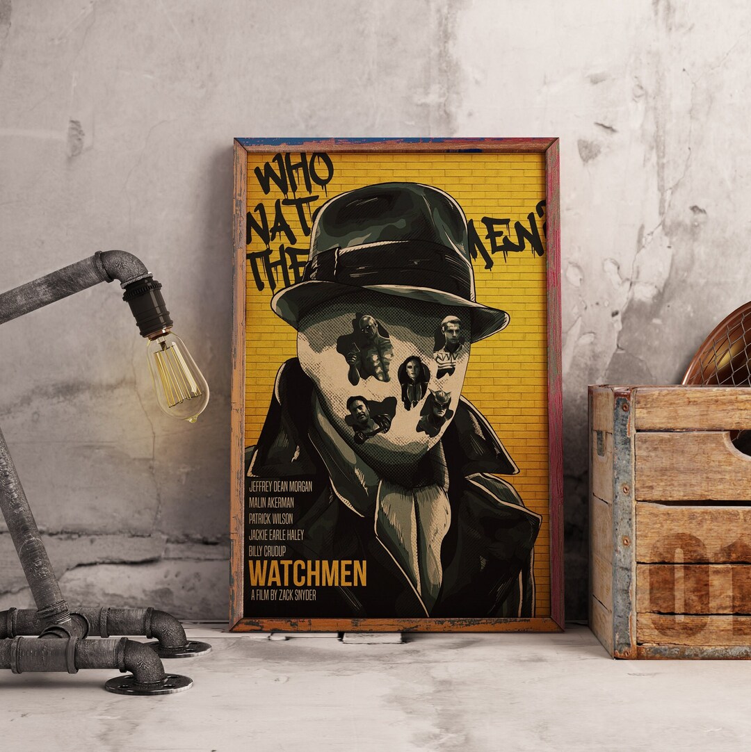 Watchmen Poster, Superhero Comic Book Art Print, Vintage Graphic Novel ...
