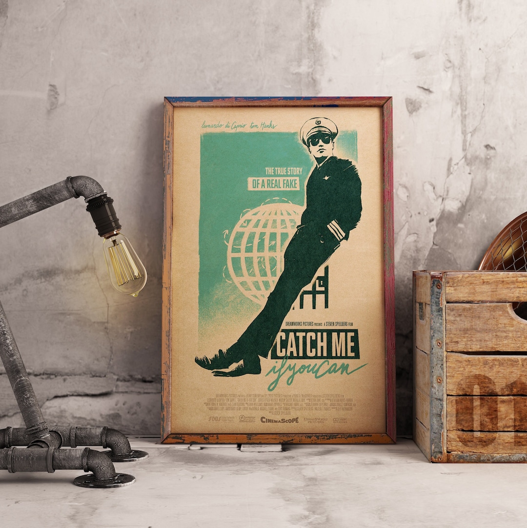 Catch Me If You Can Movie Poster, Leonardo Dicaprio Film Print, Con ...