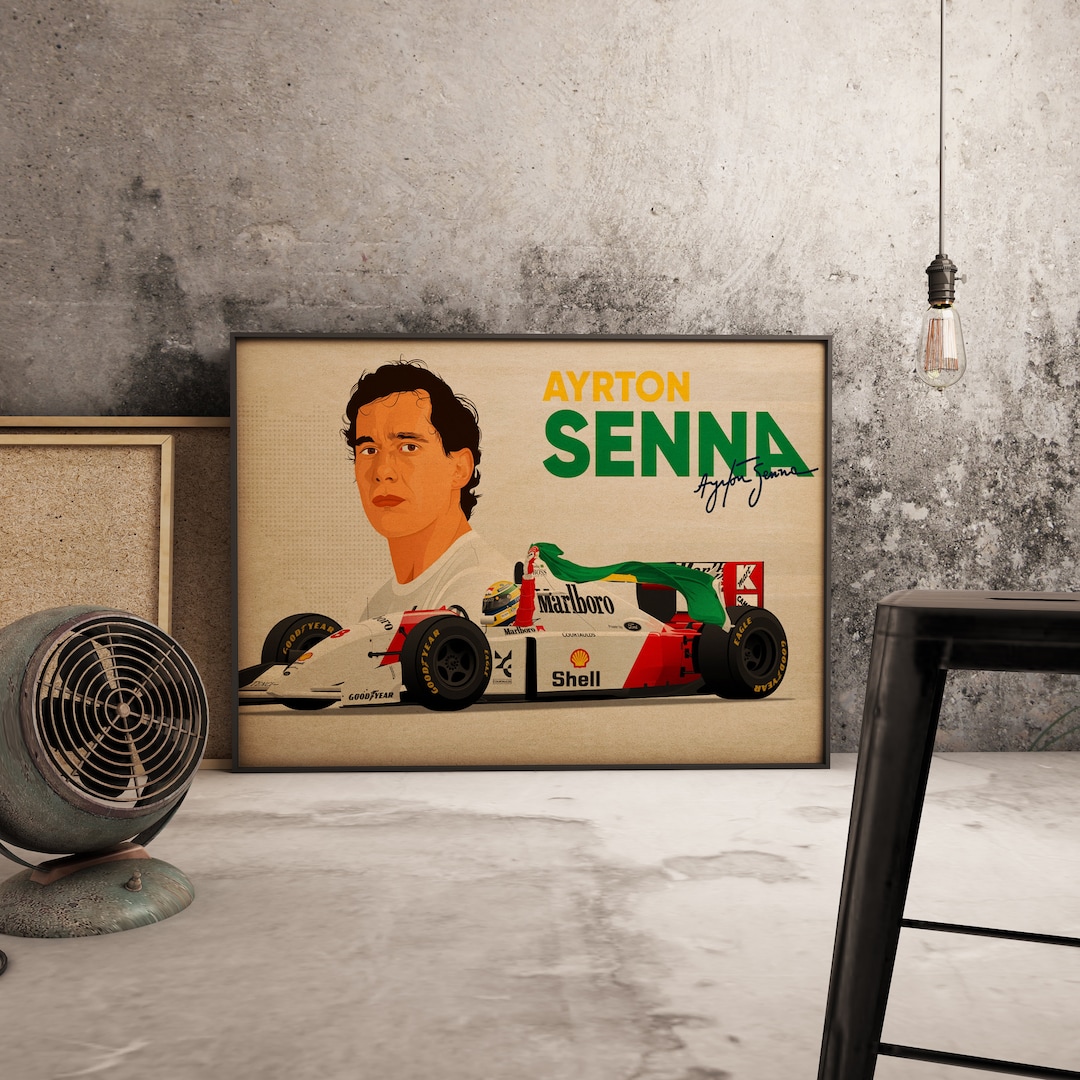 Ayrton Senna Poster, Formula 1 Legend Wall Art, Racing Icon Wall Decor ...