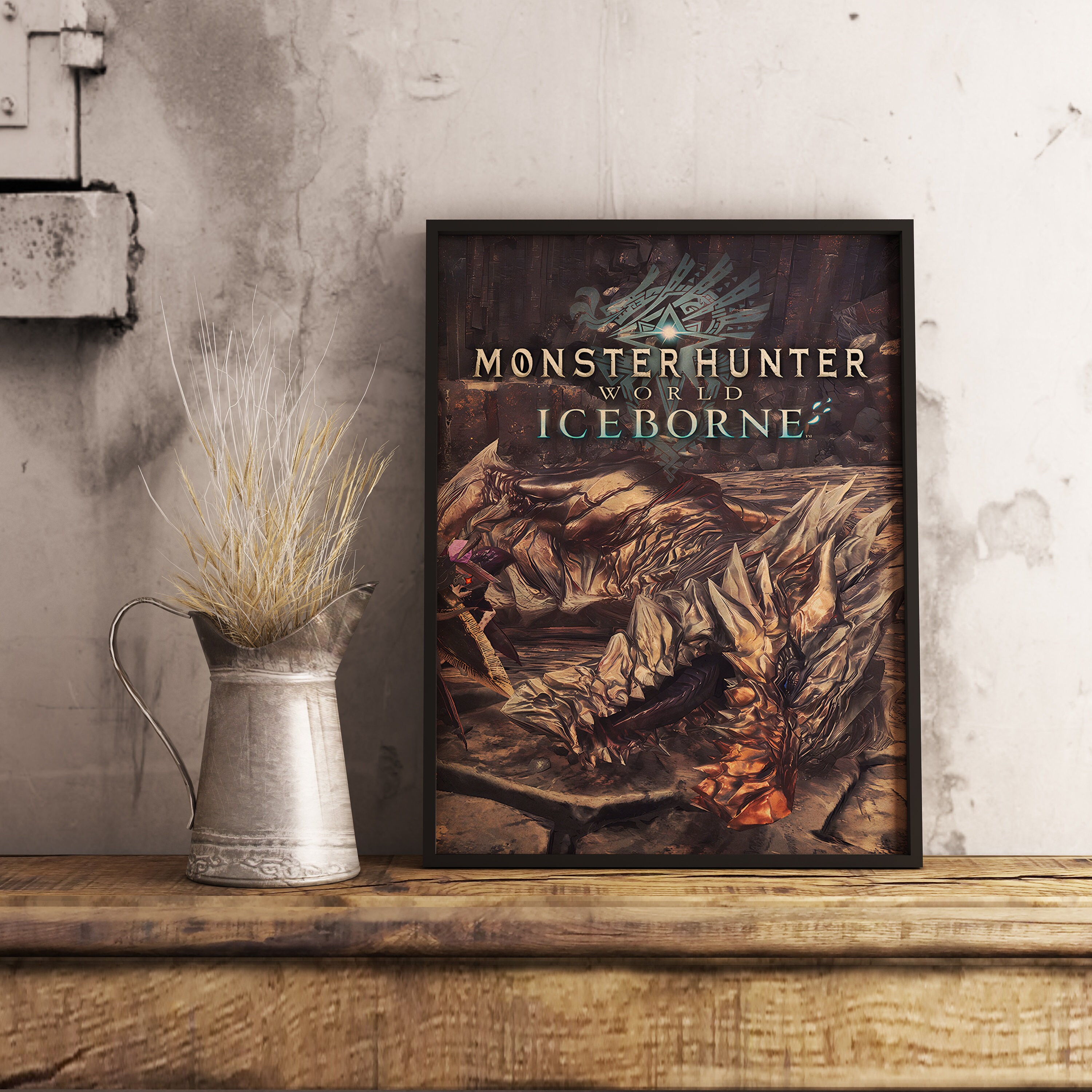 Monster Hunter World Poster, Epic Video Game Art Print, Fantasy ...