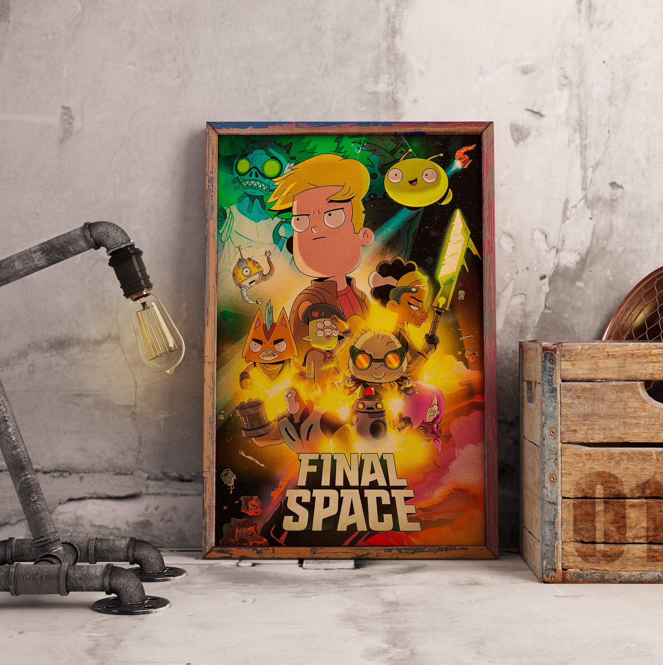Final Space Poster, Animated Sci-fi Series Print, Space Adventure Wall ...