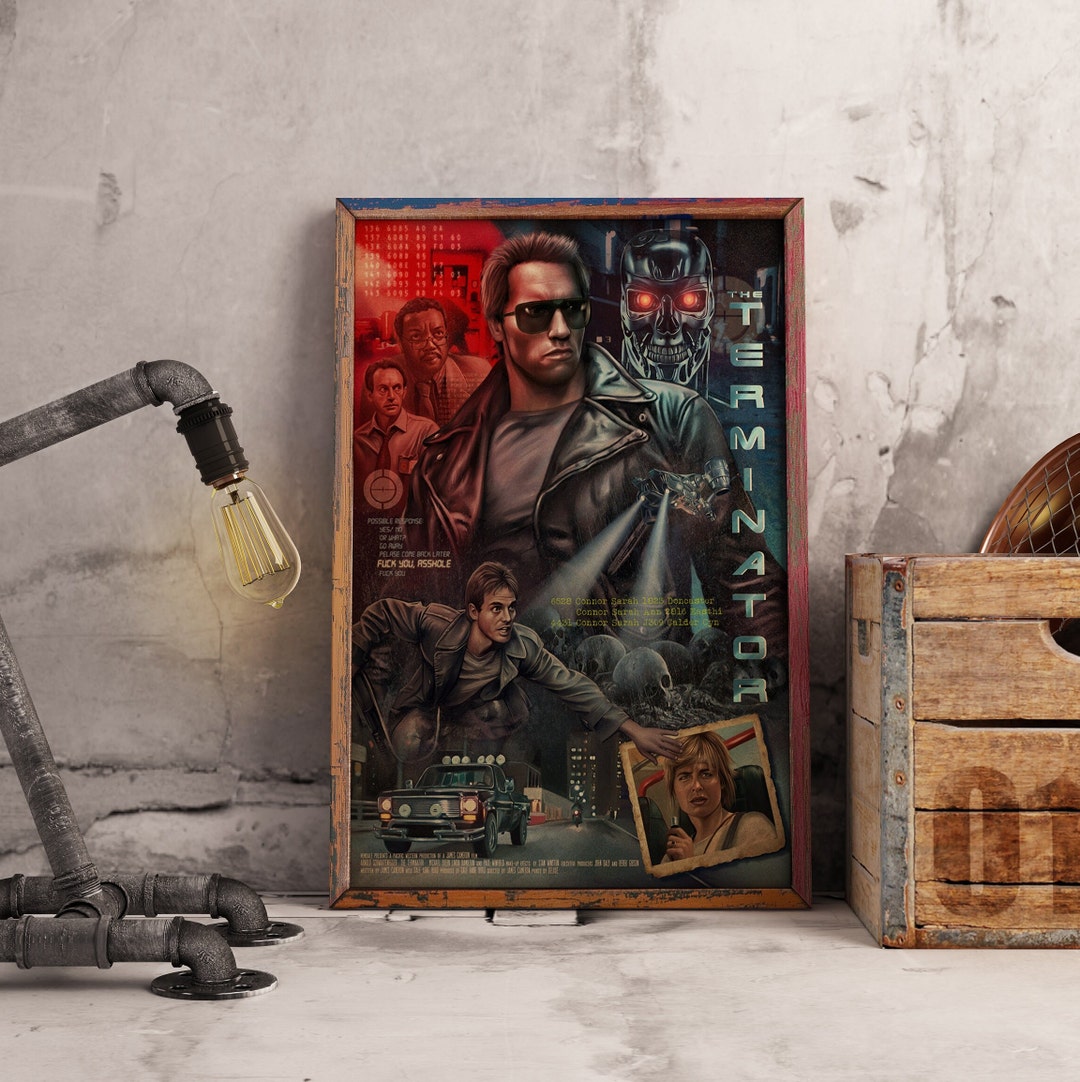 The Terminator Poster, Arnold Schwarzenegg Wall Art, Classic Sci-fi ...