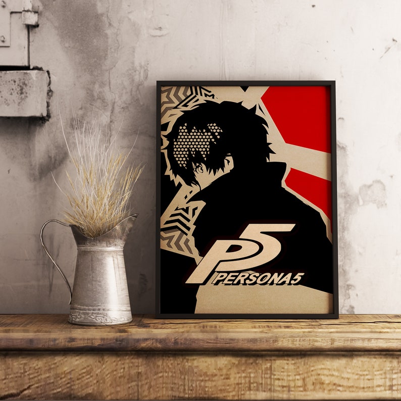 Persona 5 Poster: Stylish RPG Kraft Paper Wall Art - Etsy