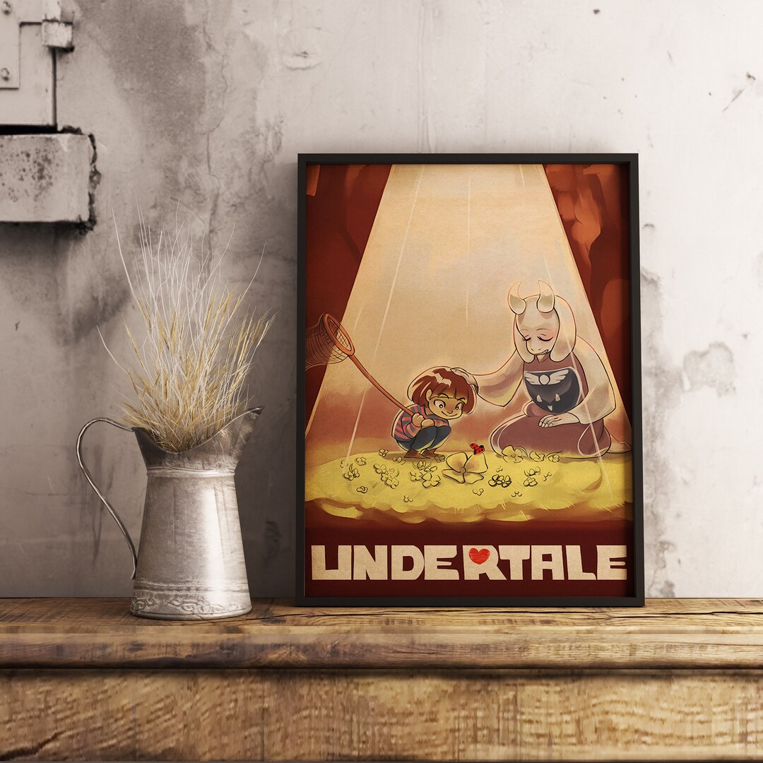 Undertale Poster, Retro Video Game Wall Art, Kraft Paper Print, Vintage ...
