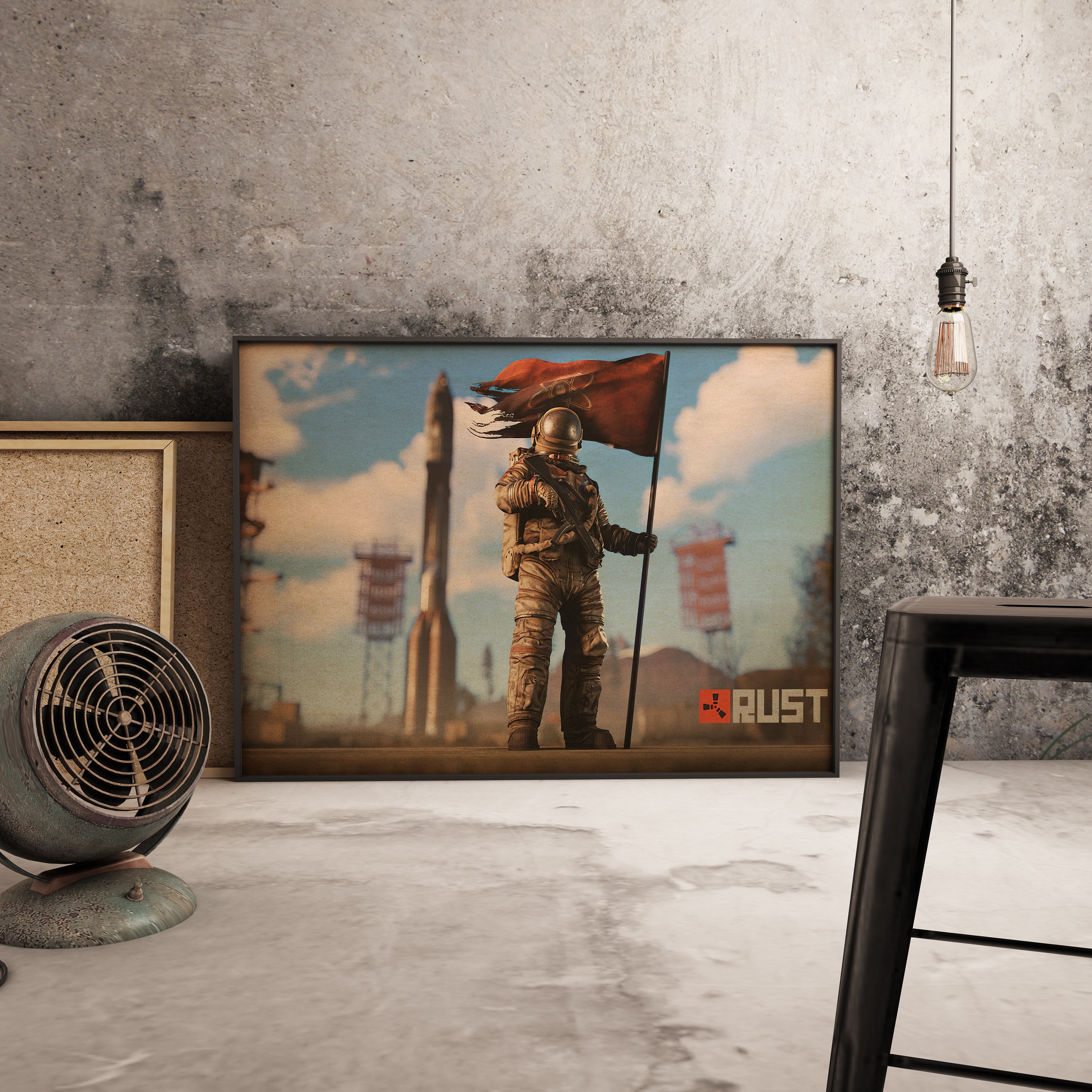 Rust Video Game Poster, Survival Game Wall Art, Kraft Paper Print ...