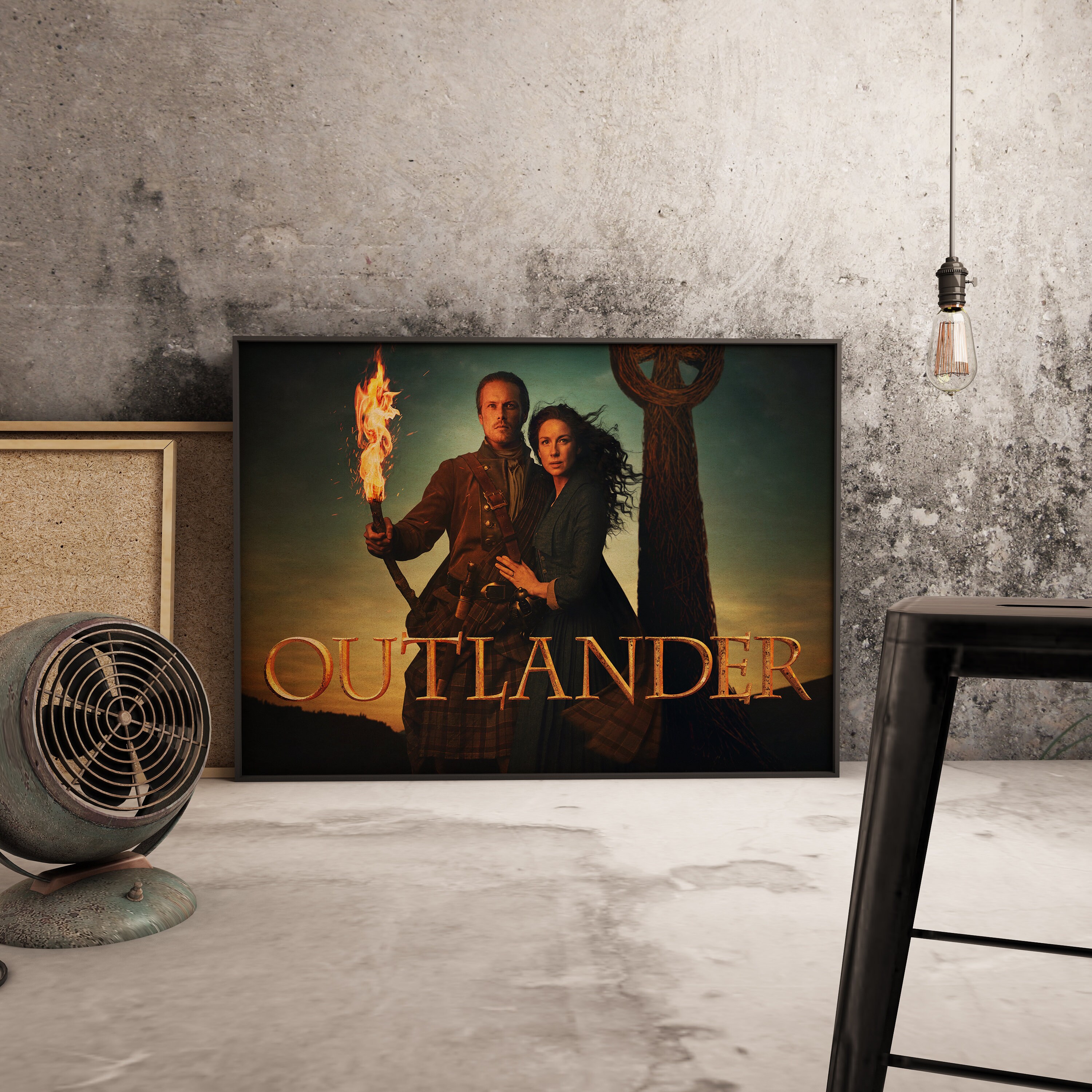 Outlander TV Show Poster, Claire and Jamie Fraser, Scottish Highlands ...