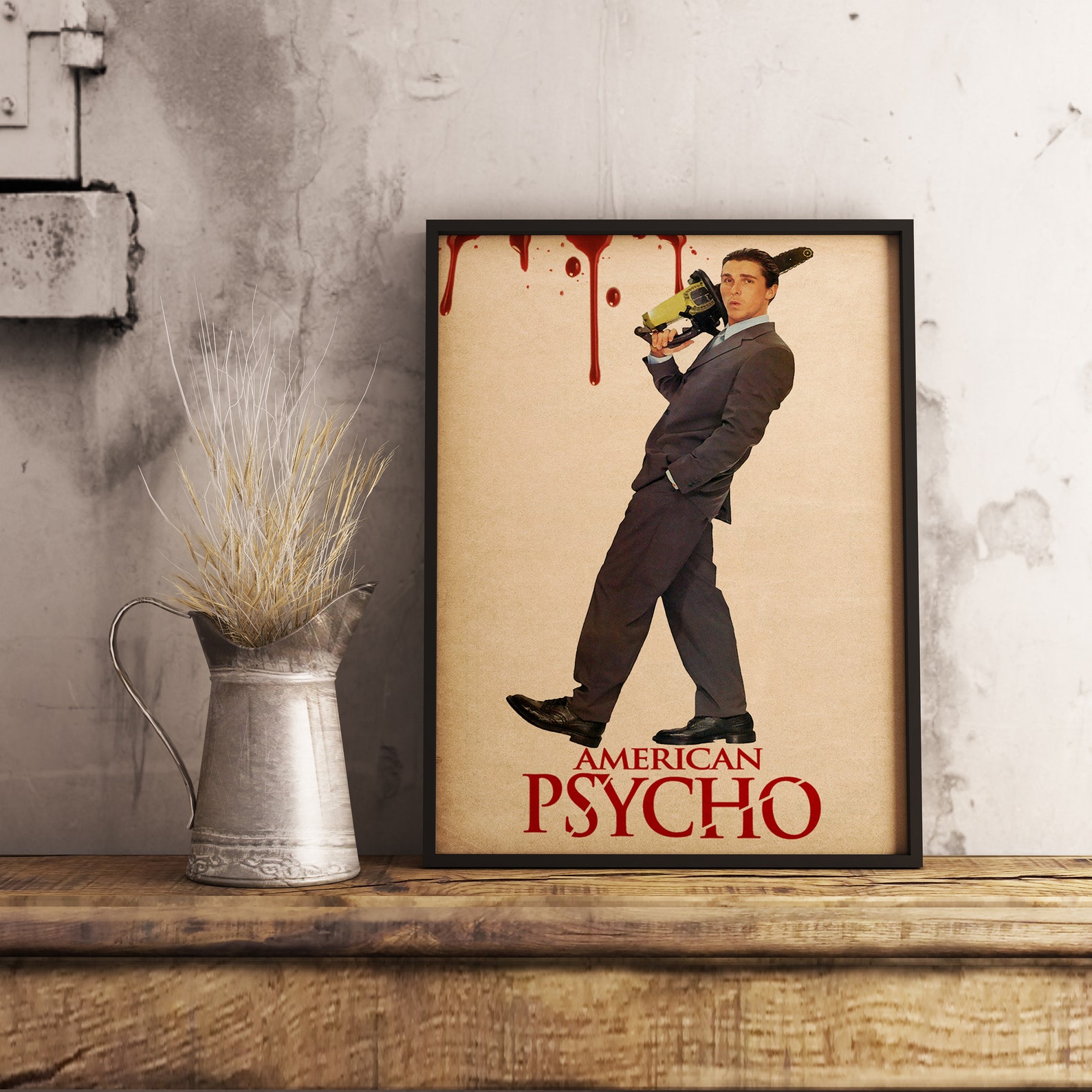 American Psycho Movie Poster, Christian Bale as Patrick Bateman, Iconic ...