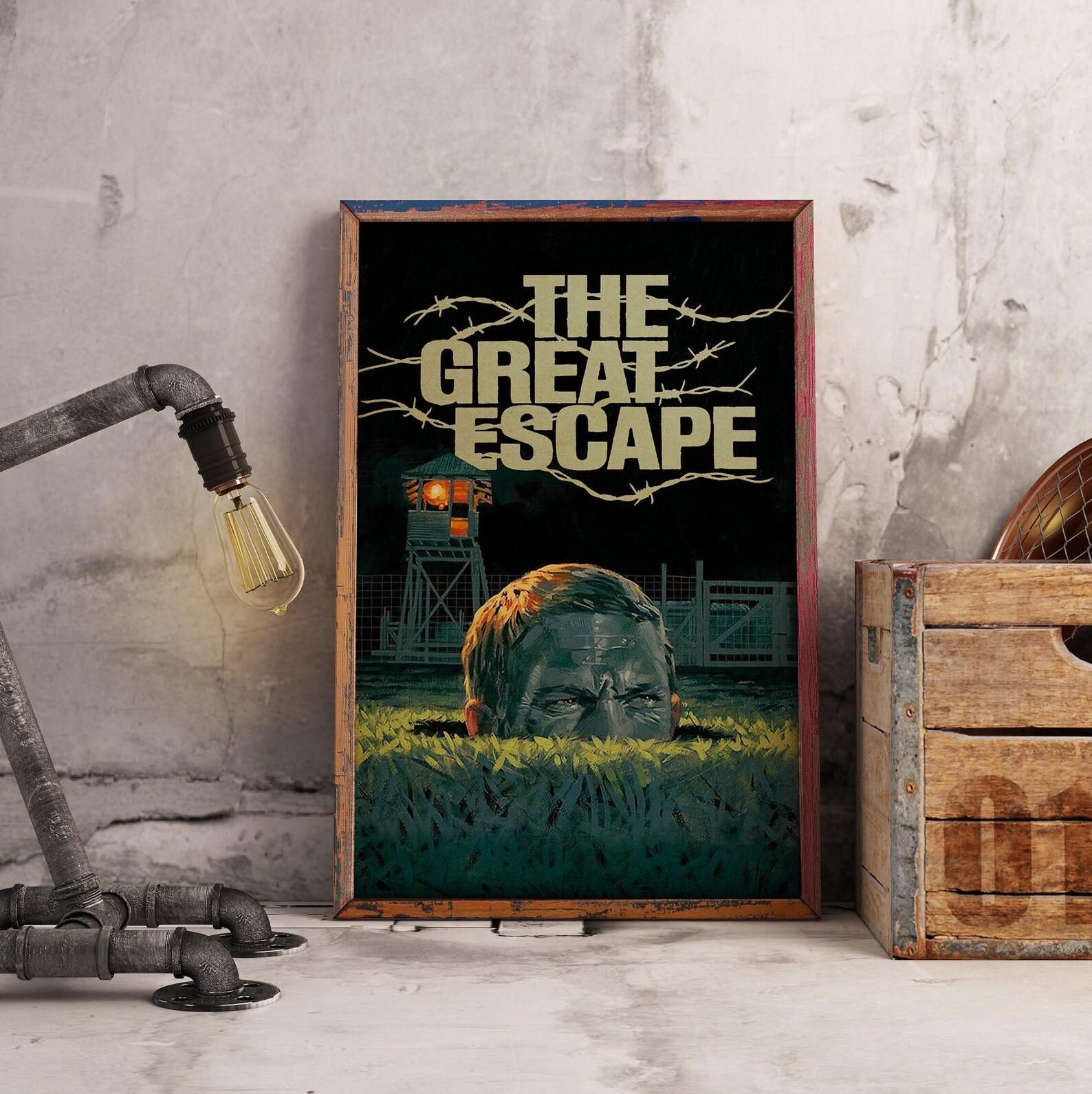 The Escape Movie Poster, Steve Mcqueen, Vintage Kraft Paper Print - Etsy