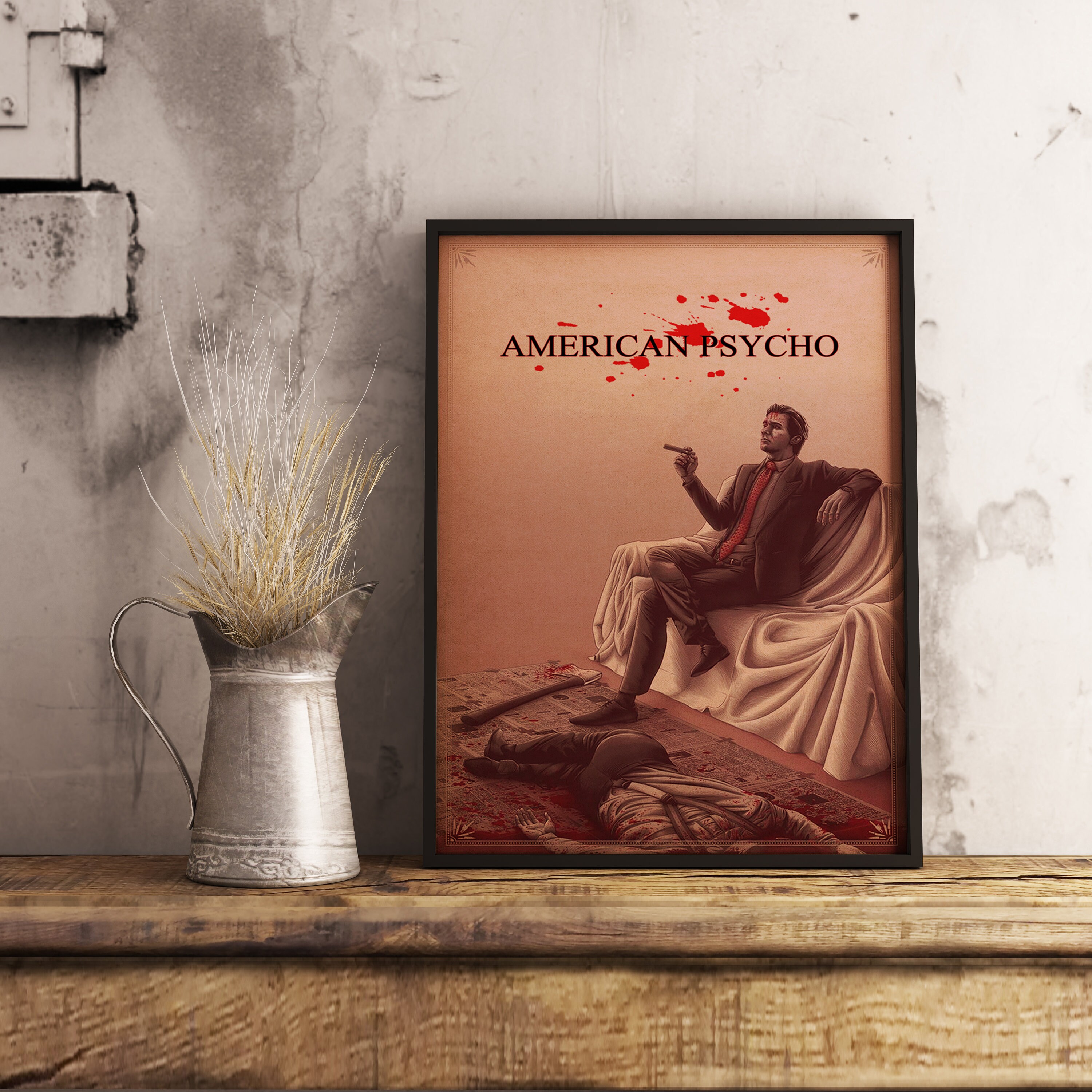 American Psycho Movie Poster, Christian Bale as Patrick Bateman, Iconic ...