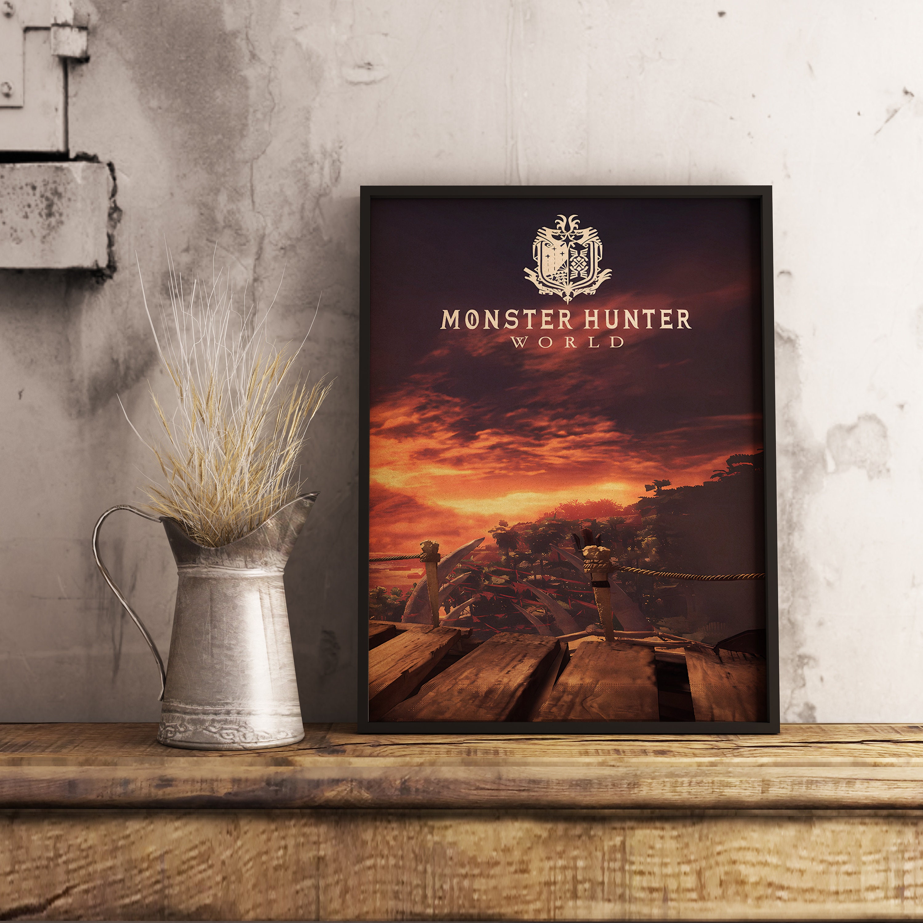 Monster Hunter World Poster, Epic Video Game Art Print, Fantasy ...