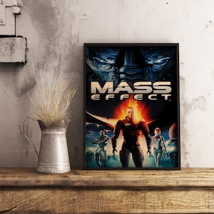 Mass Effect Poster, Commander Shepard Wall Art, Vintage Style Kraft ...
